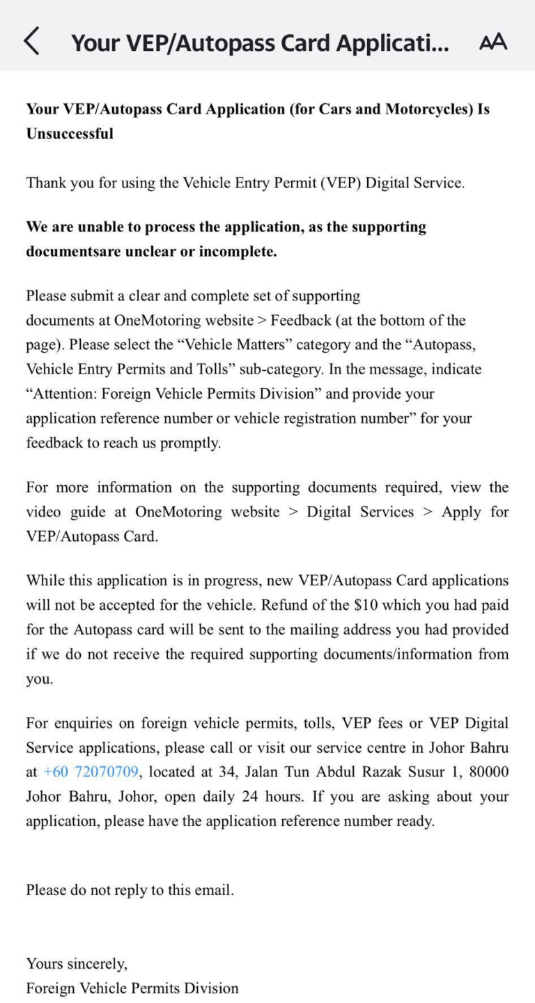 How to Apply for VEP/ Autopass Card for Foreign-Registered Car or ...